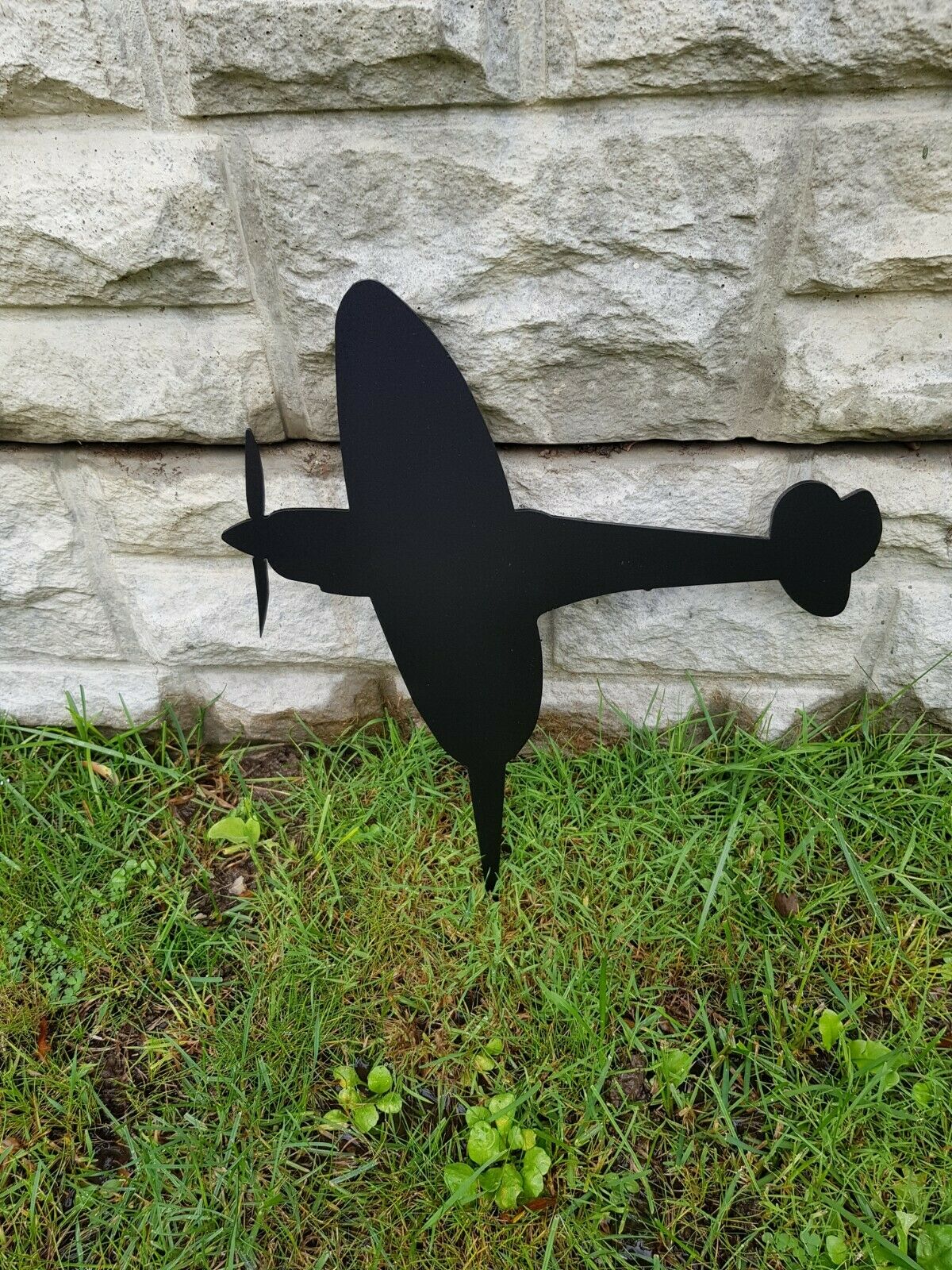 Metal Spitfire 12" High Silhouette Garden Ornament | Metal Soldiers
