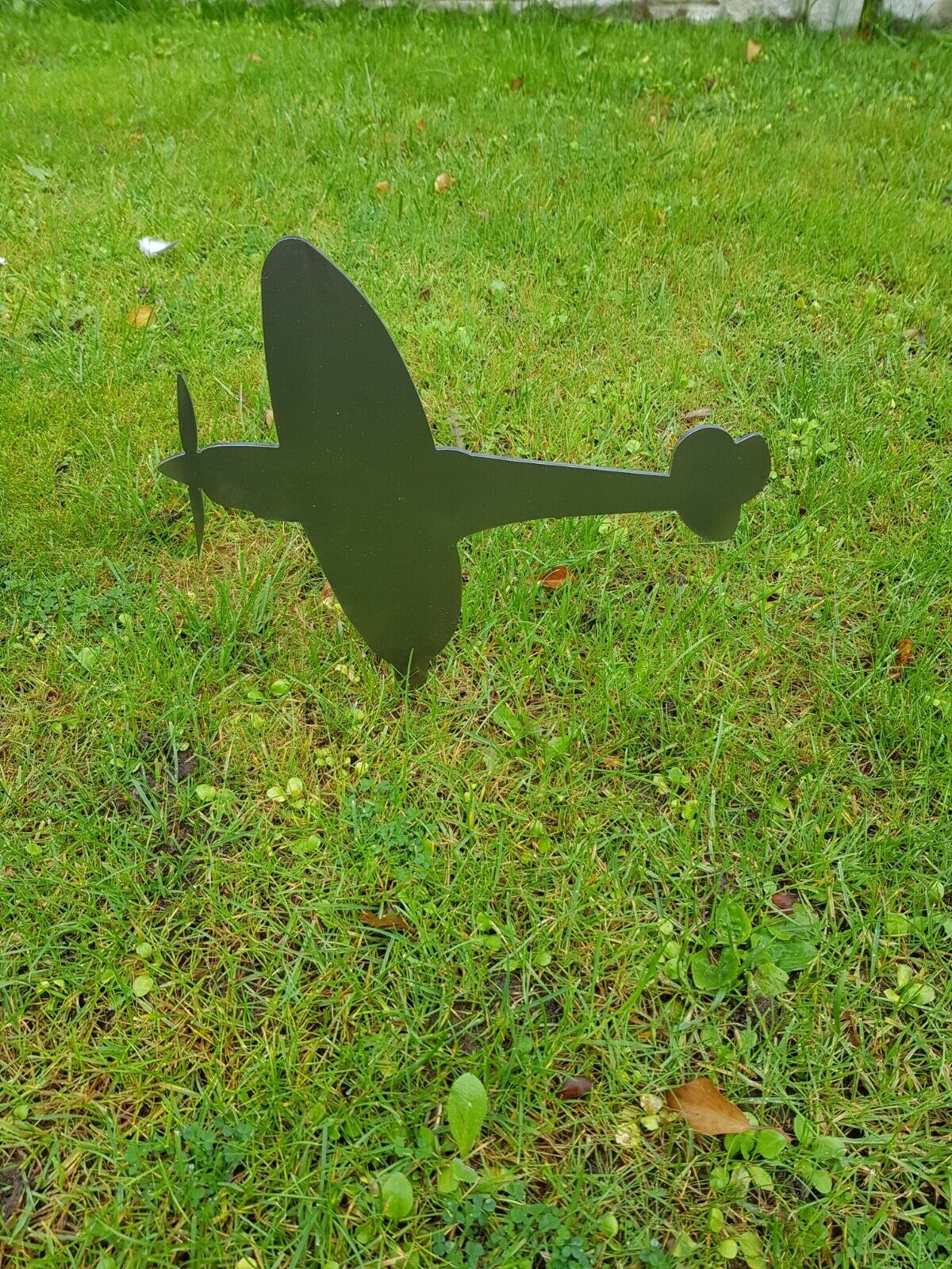 Metal 12" Spitfire Plane Silhouette Garden | Metal Soldiers
